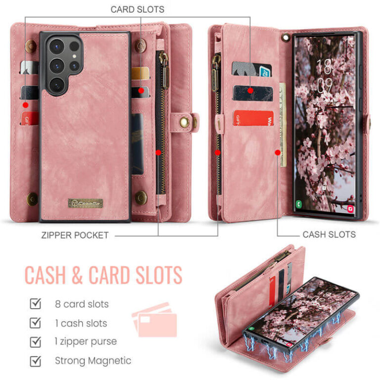 CaseMe Samsung Galaxy S25 Ultra Wallet Case with Wrist Strap